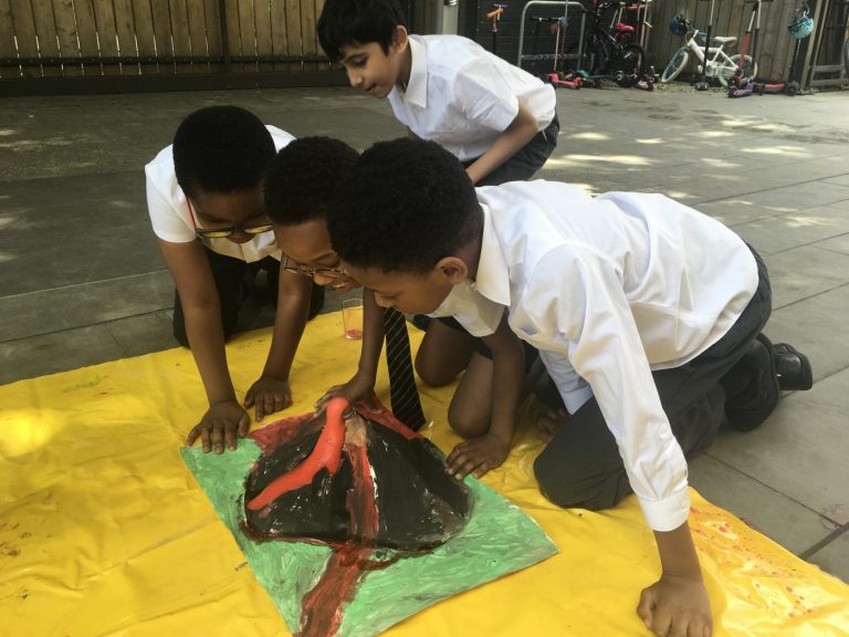 Holy Trinity Primary School | Creating erupting volcanoes in Year 4
