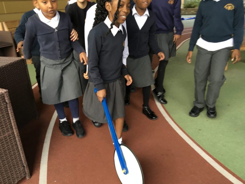 Holy Trinity Primary School | Measuring with trundle wheels in year 4